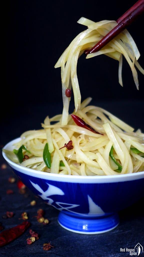 Chinese potato stir-fry (酸辣土豆丝) - Red House Spice