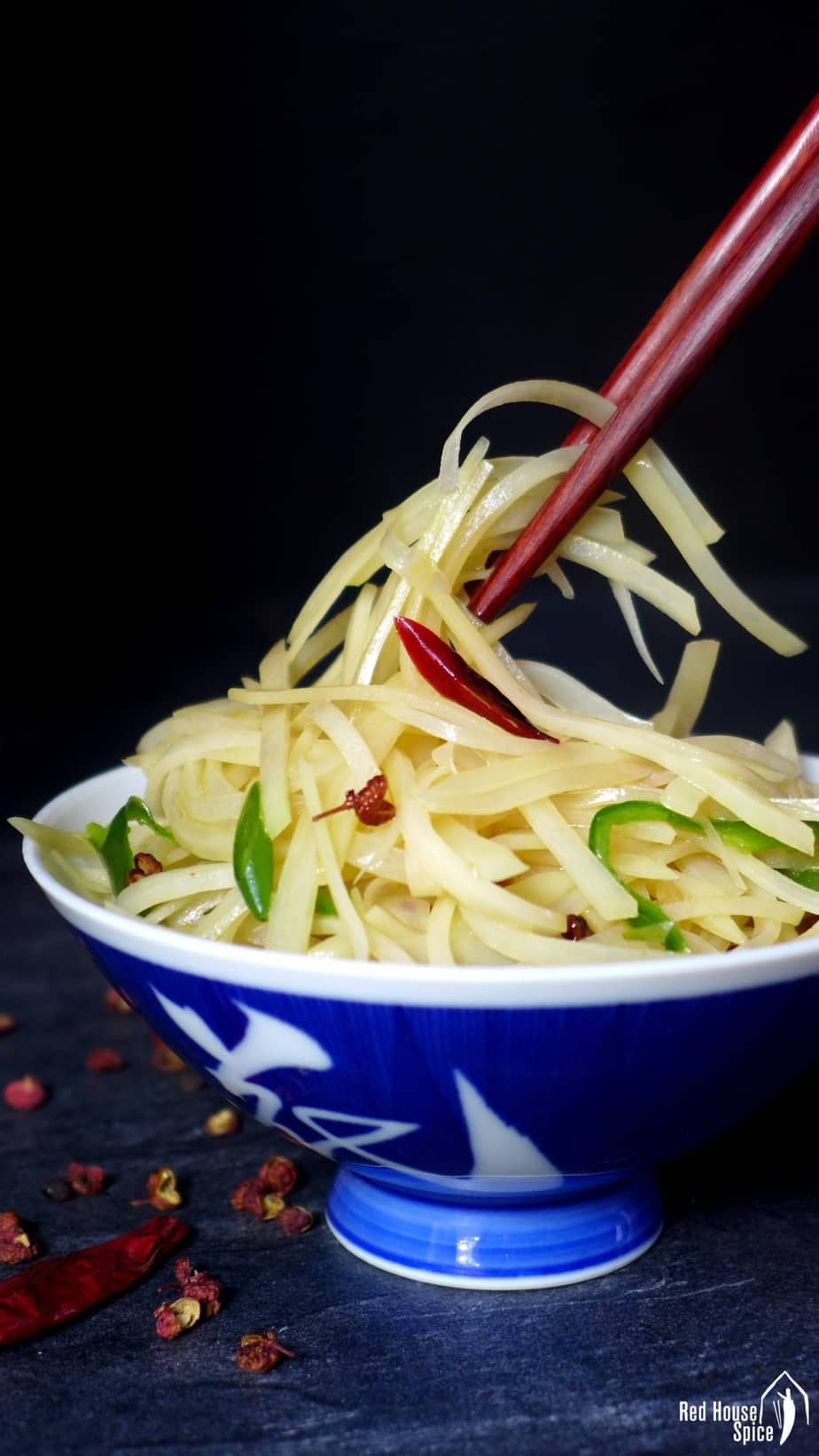 Chinese potato stir-fry (酸辣土豆丝) - Red House Spice