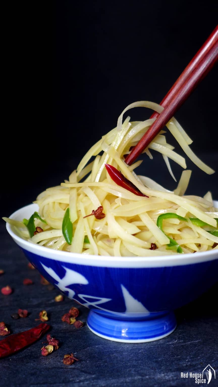 Chinese potato stir-fry (酸辣土豆丝) - Red House Spice