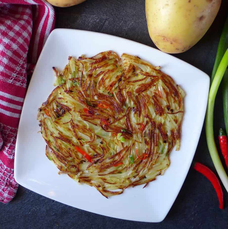 Spicy Chinese potato pancake (干煸洋芋丝) - Red House Spice