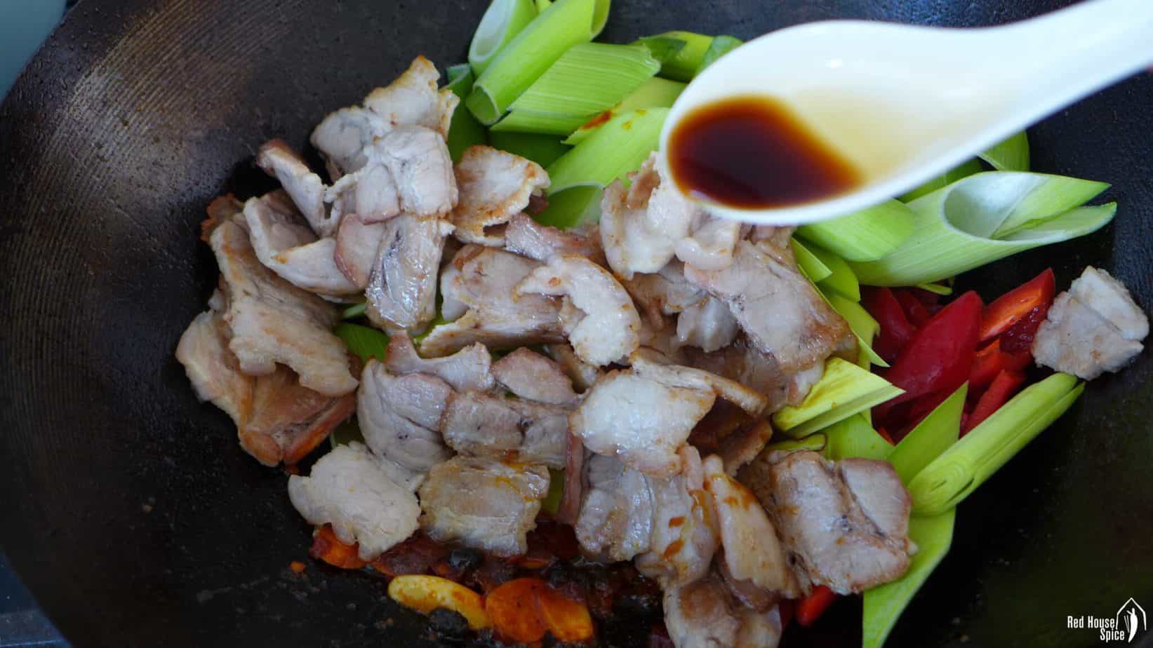 Twice cooked pork (Hui Guo Rou, 回锅肉) - Red House Spice