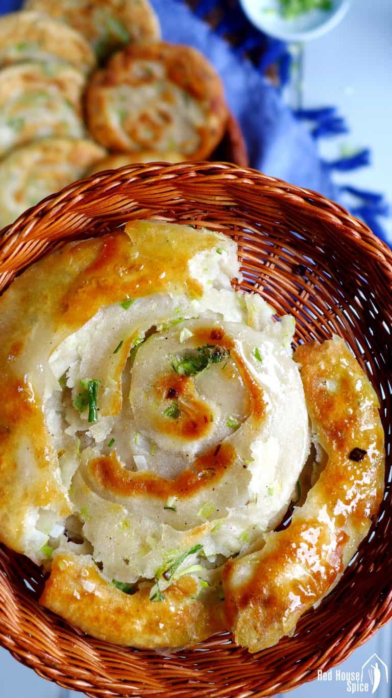 Scallion pancakes, Cong You Bing (葱油饼) - Red House Spice
