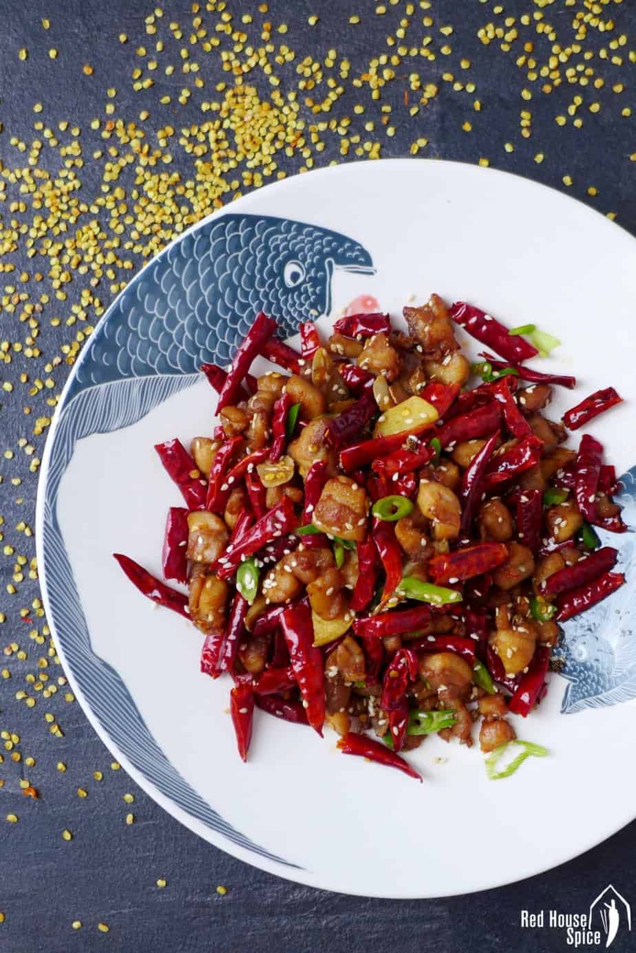 Mala chicken (Chongqing Laziji, 辣子鸡) - Red House Spice