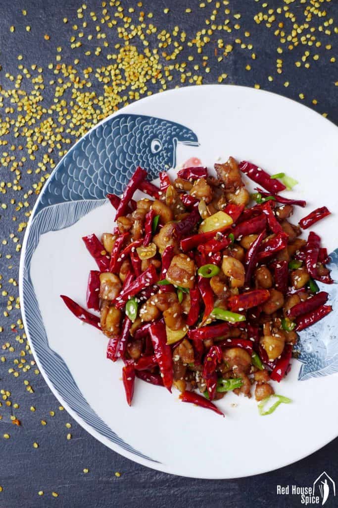 Mala chicken (Chongqing Laziji, 辣子鸡) - Red House Spice