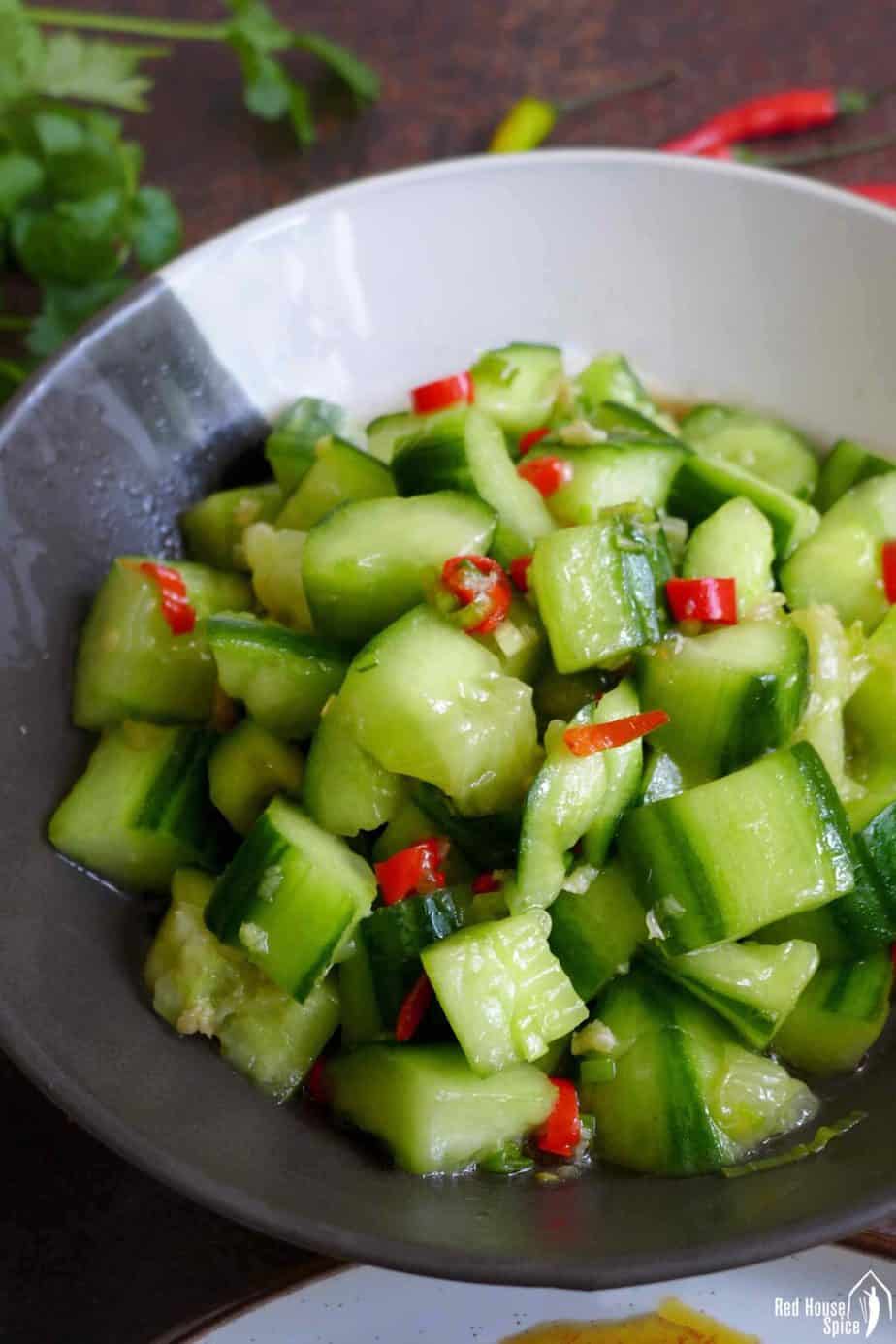 Chinese cucumber salad, three ways (黄瓜三吃) - Red House Spice