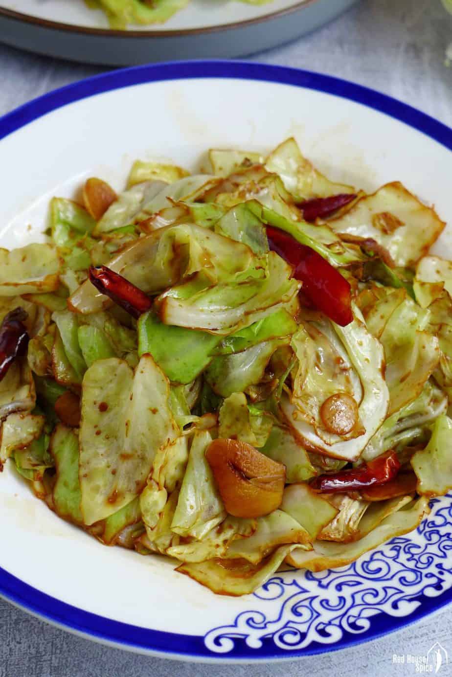Chinese cabbage stir-fry, two ways (手撕包菜) - Red House Spice