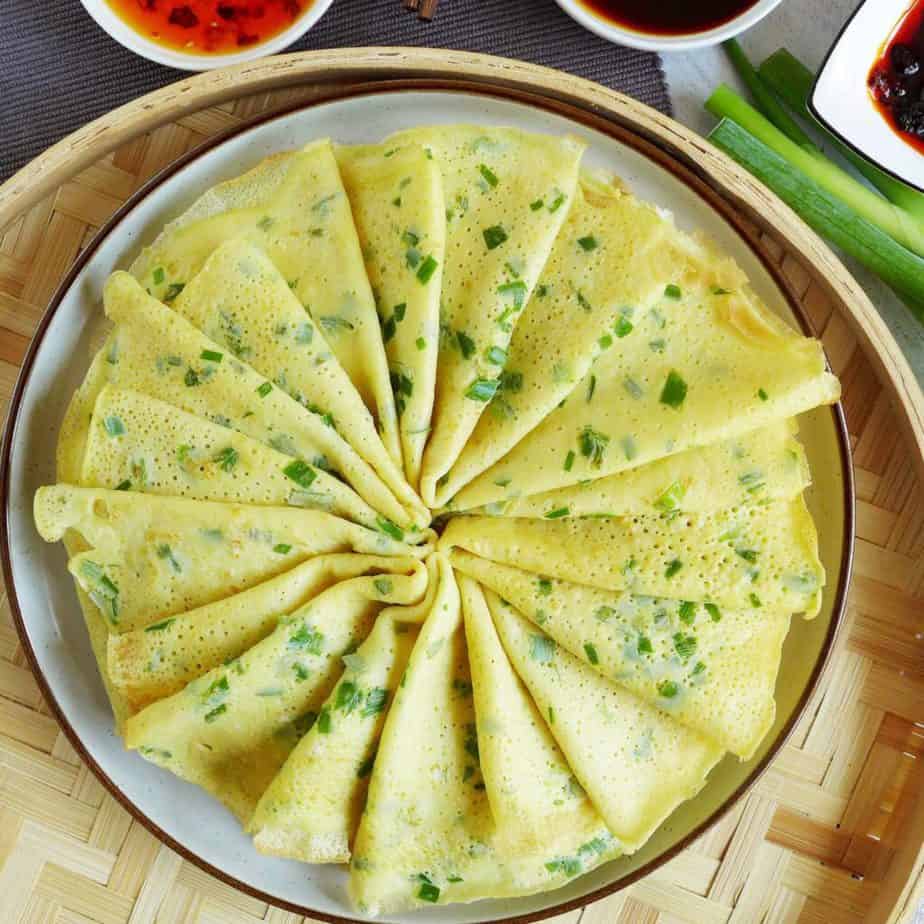 Egg and Scallion Crepe (Ji Dan Bing, 鸡蛋饼) - Red House Spice