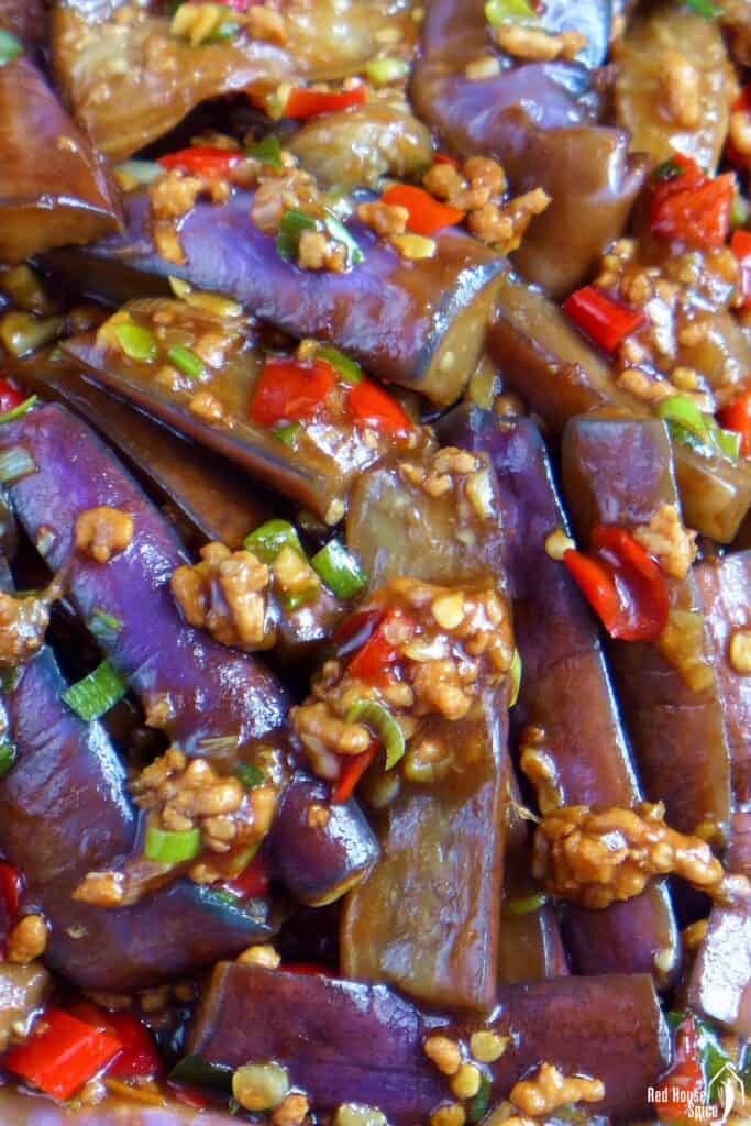 Eggplant with Garlic Sauce (Yu Xiang Qiezi, 鱼香茄子) - Red House Spice