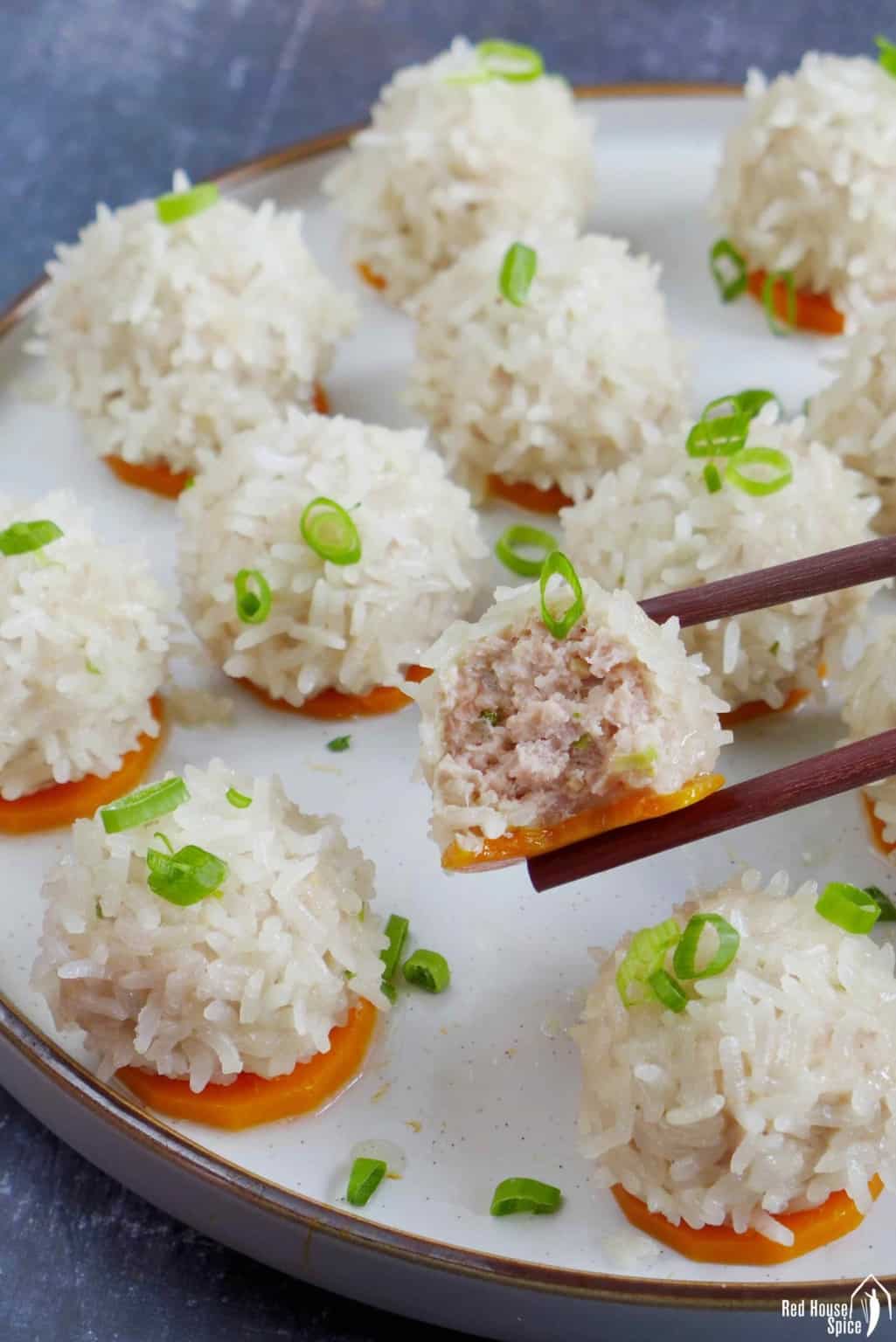 Pearl Meatballs (Sticky Rice Meatballs, 珍珠丸子) - Red House Spice