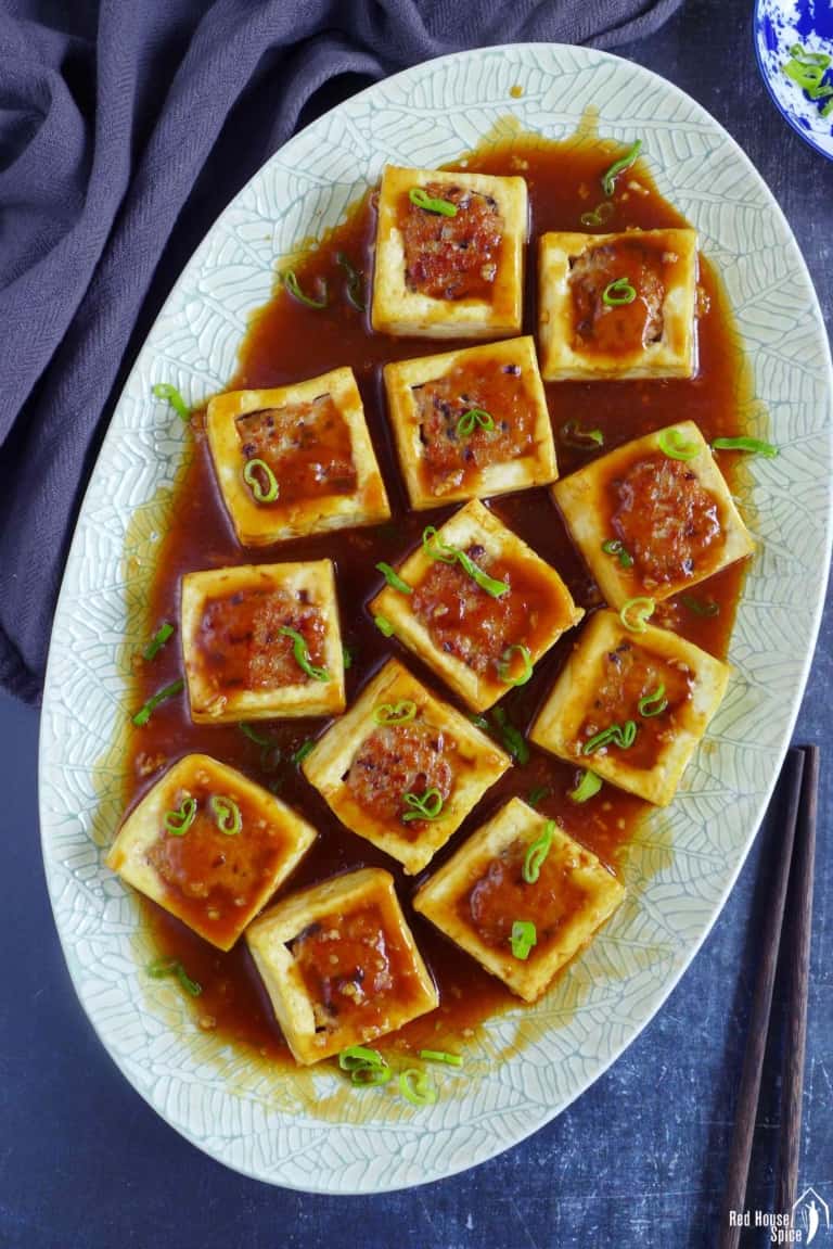 Stuffed Tofu, Hakka Style (客家酿豆腐) - Red House Spice