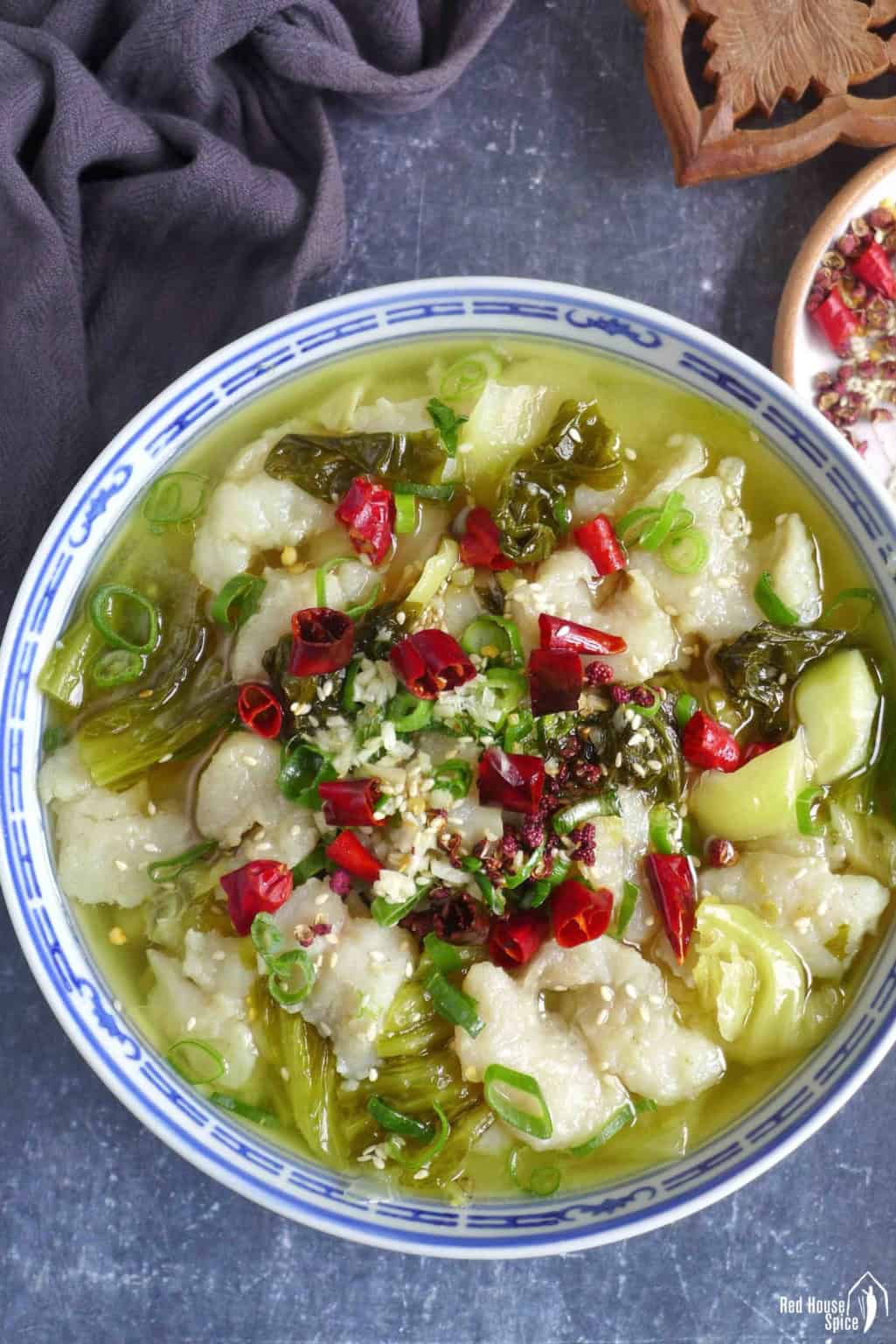 Suan Cai Yu (Sichuan Fish with Sour Vegetable, 酸菜鱼) - Red House Spice