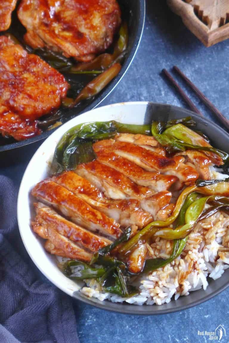 Scallion Chicken Chops (葱烧鸡腿) - Red House Spice