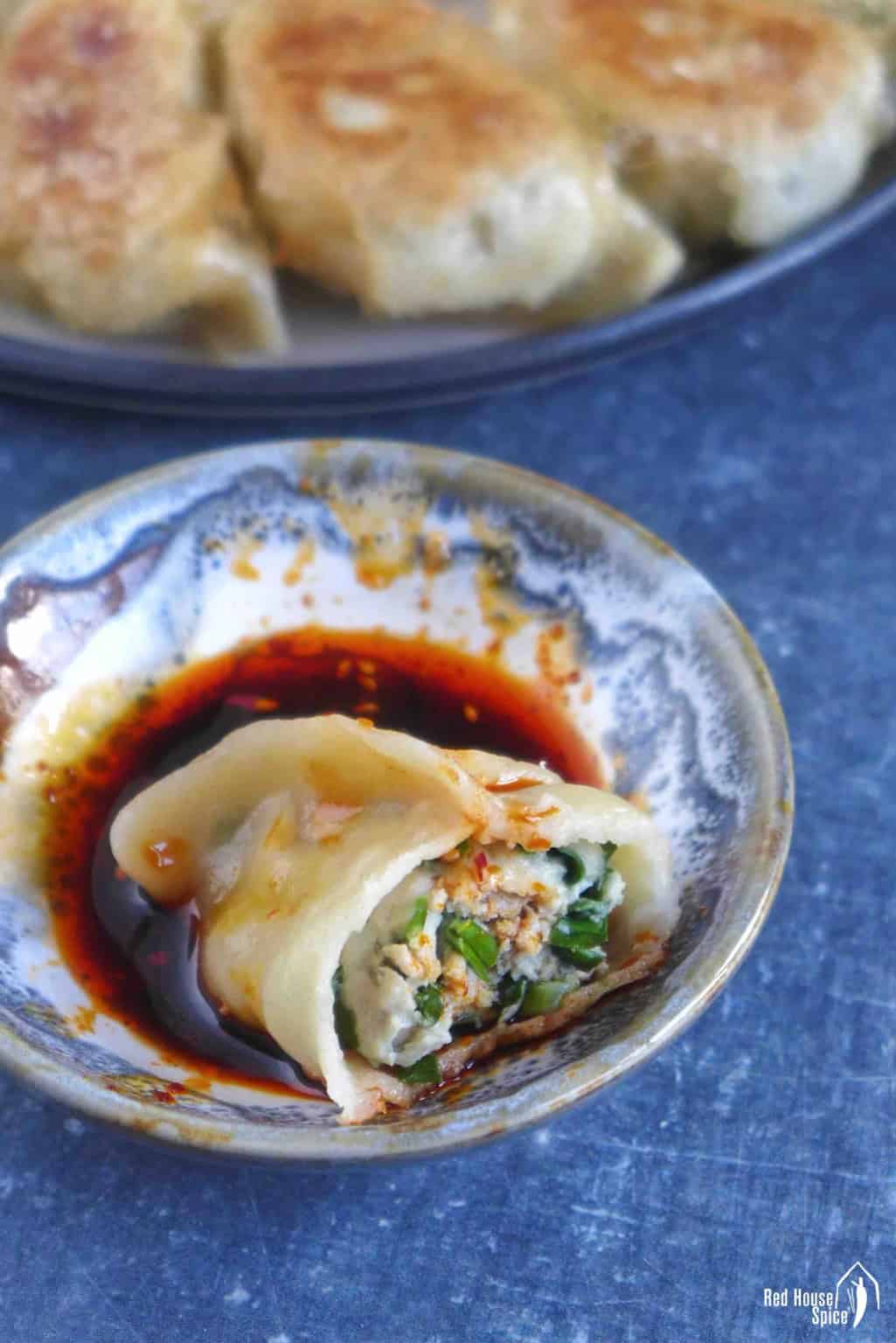 Pan-Fried Pork and Chive Dumplings - Red House Spice